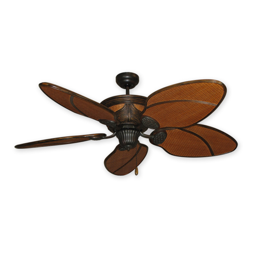 White Rattan Ceiling Fan With Light | Shelly Lighting